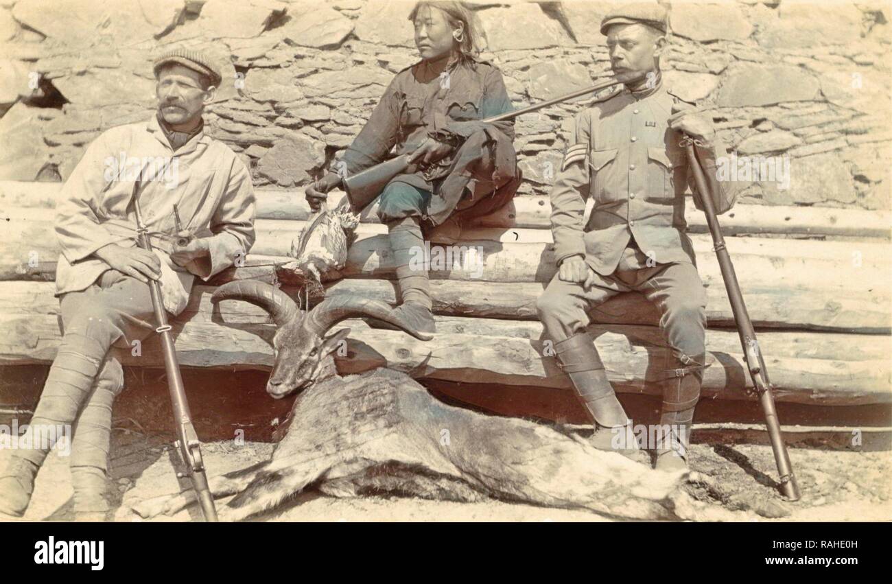 Shikhari (hunting guide), two Englishmen including presumably ...