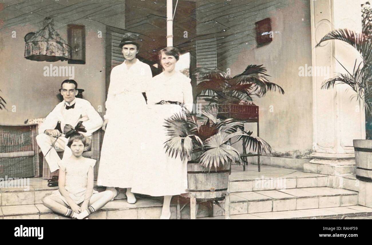 Batavia, group portrait on front porch, Jakarta Indonesia. Reimagined ...