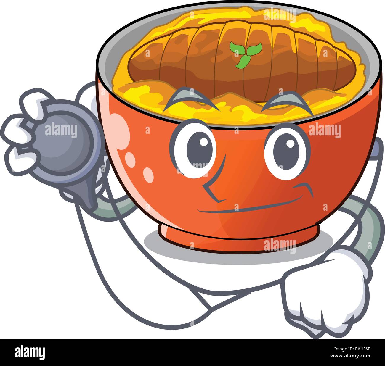Doctor katsudon cartoon is ready to eaten Stock Vector Image & Art - Alamy