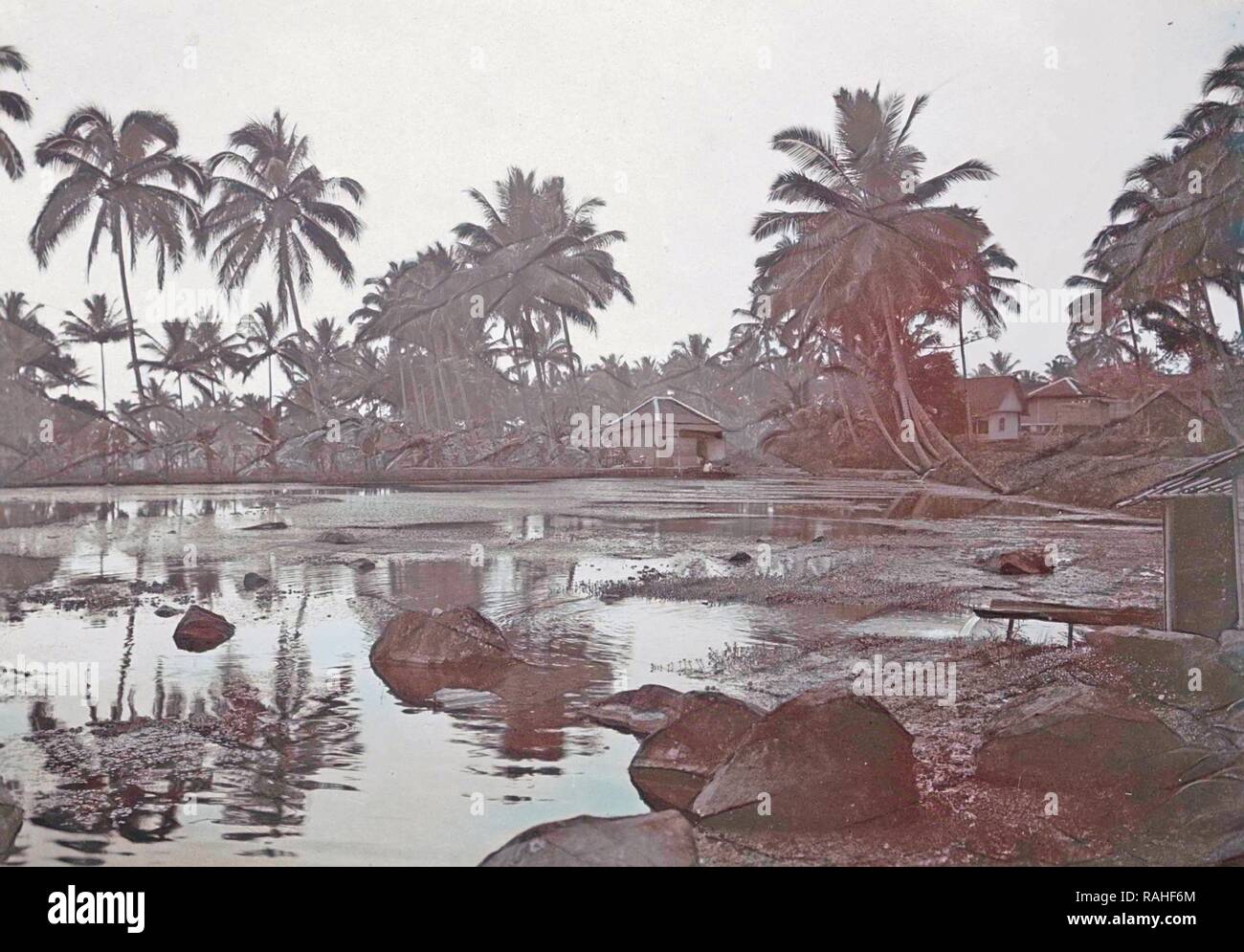 Java, Indonesia Tjipanas in Garut, with more trees and huts, Anonymous ...