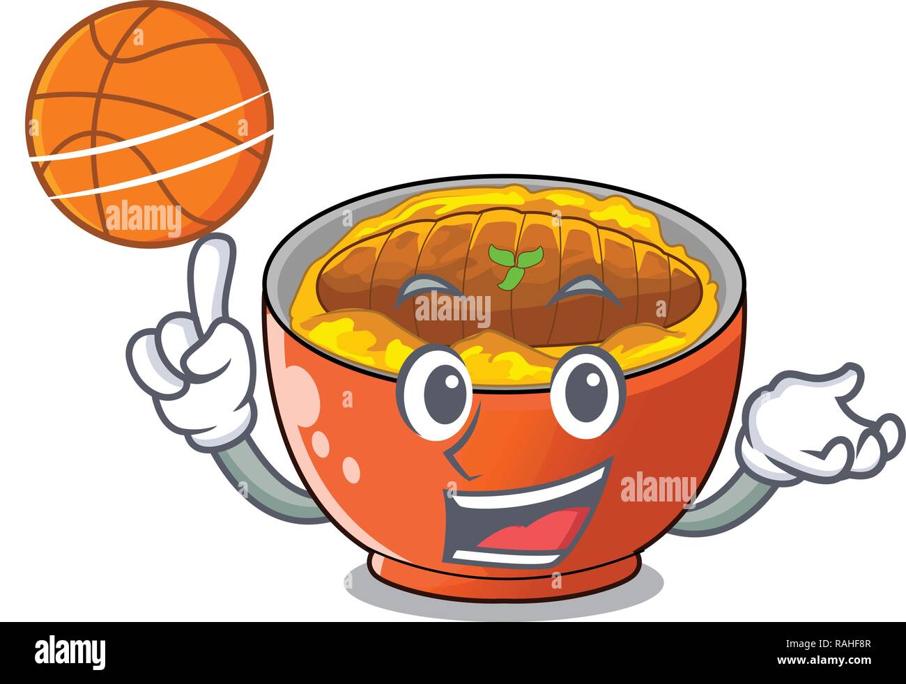 With basketball katsudon cartoon is ready to eaten Stock Vector Image ...