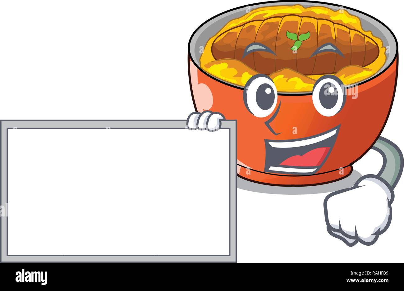 With board katsudon cartoon is ready to eaten Stock Vector Image & Art ...