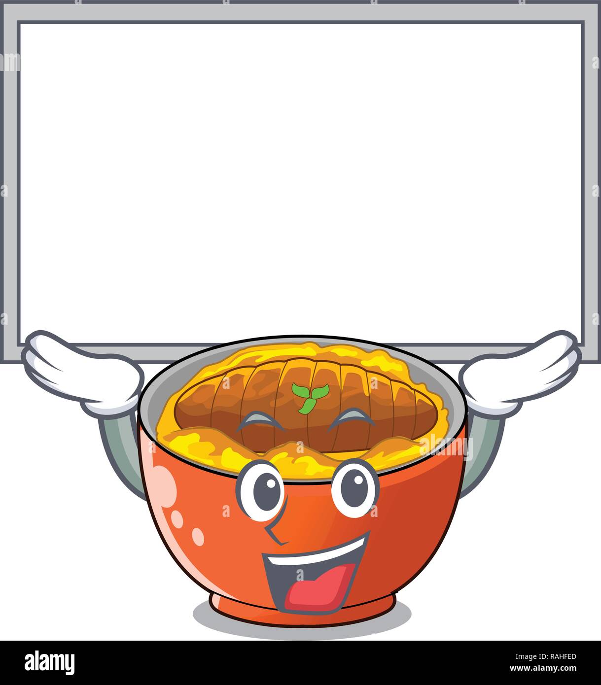 Up board katsudon cartoon is ready to eaten Stock Vector Image & Art ...