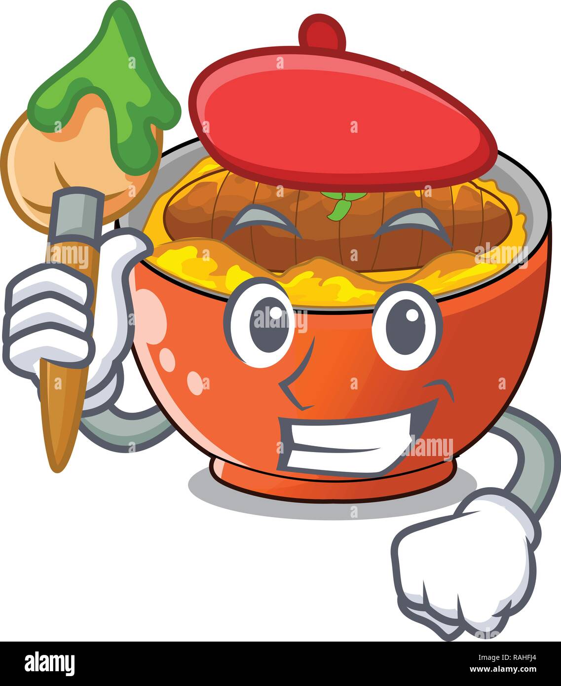 Artist katsudon cartoon is ready to eaten Stock Vector Image & Art - Alamy