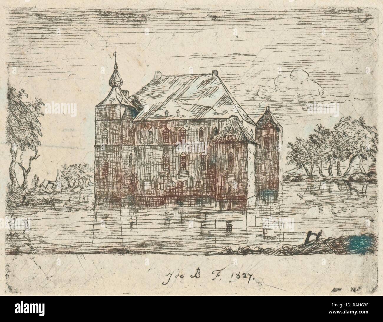 The Castle Cannenburch Vaassen seen from the back, The Netherlands ...