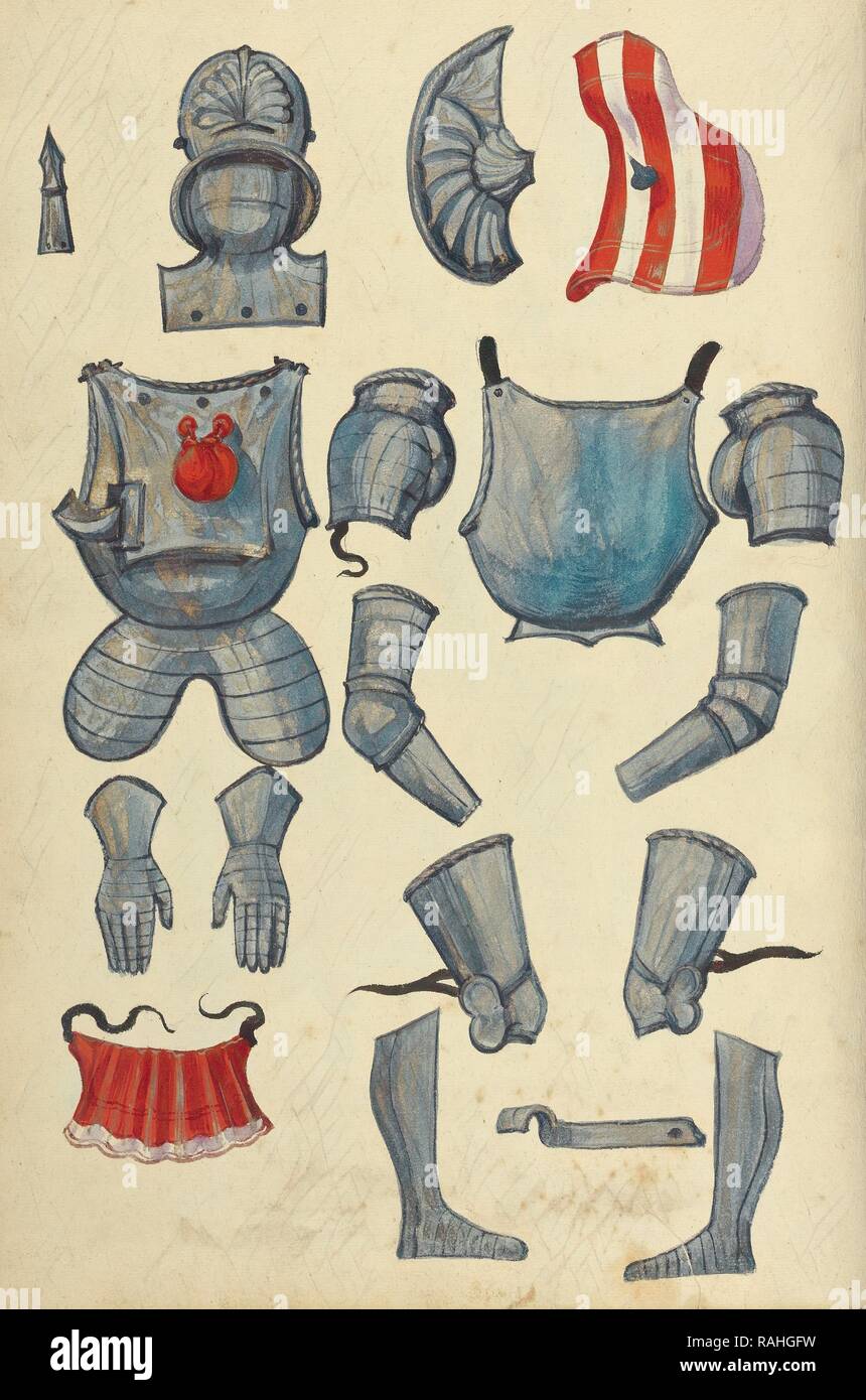 Armor, Augsburg (probably), Germany, about 1560 - 1570, Tempera colors ...