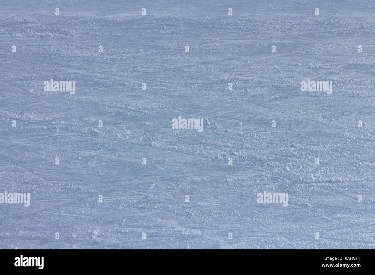 Ice surface on a frozen lake with ice skates traces and marks Stock ...