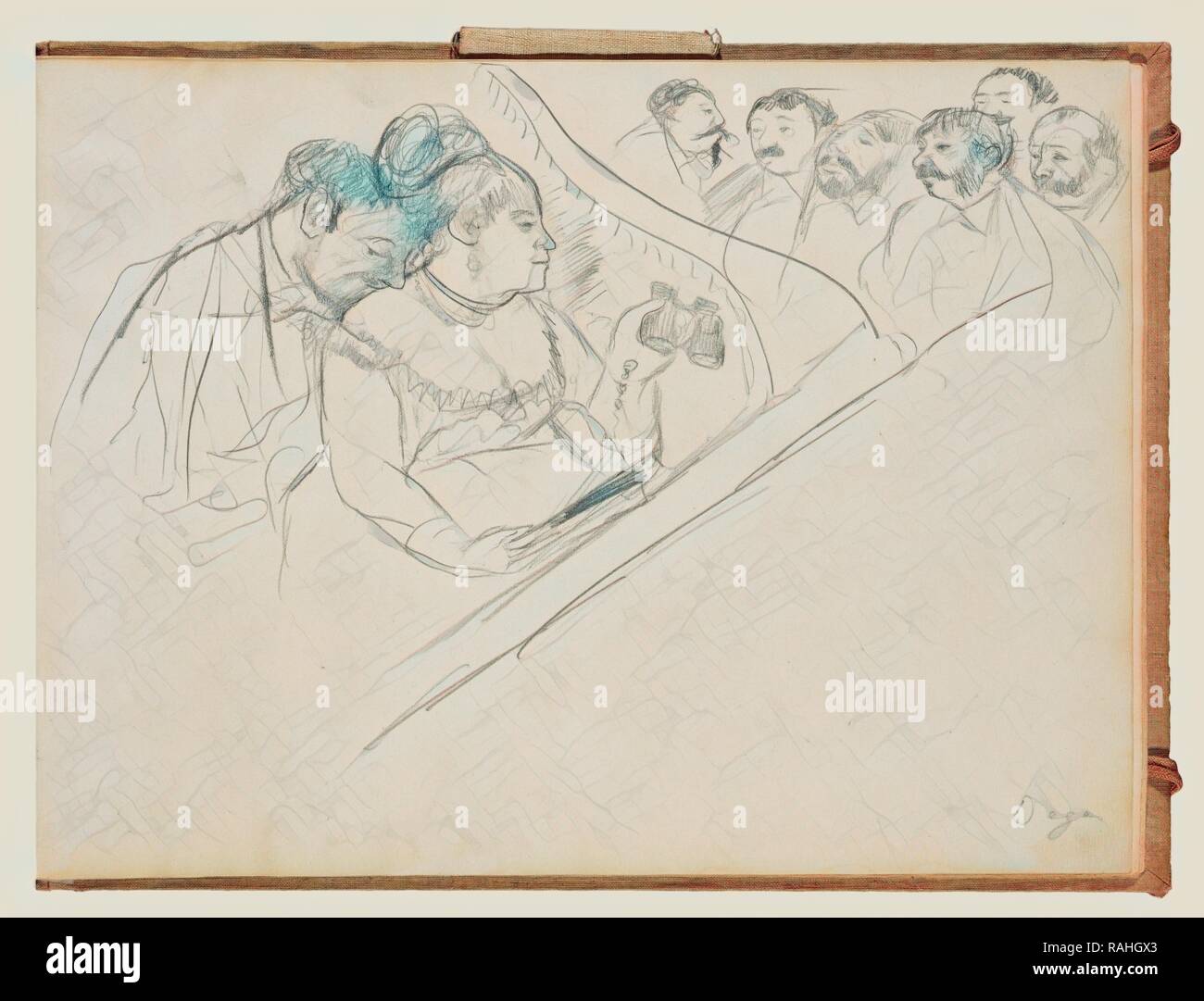 Opera Boxes, Edgar Degas (French, 1834 - 1917), about 1877, Graphite ...