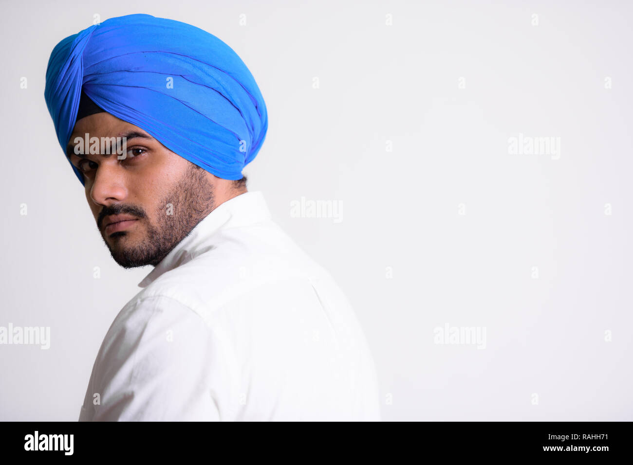 Sikh white turban back head hi-res stock photography and images - Alamy