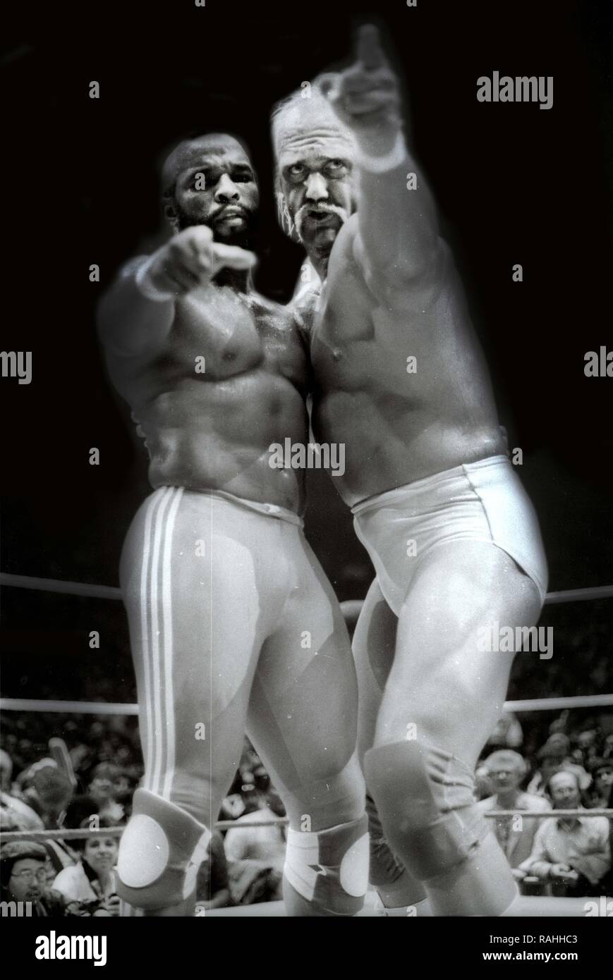 Mr T and Hulk Hogan at Wrestlemania 1 March 31, 1985 in Madison Square ...