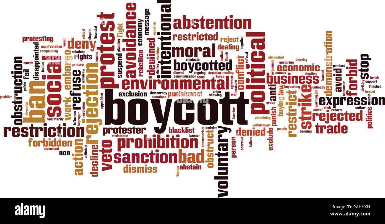 Boycott word cloud concept. Vector illustration Stock Vector Image ...