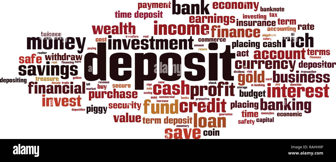 Deposit word cloud concept. Vector illustration Stock Vector Image ...