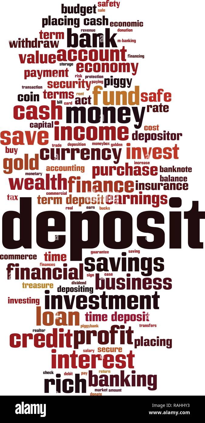 Deposit word cloud concept. Vector illustration Stock Vector Image & Art - Alamy