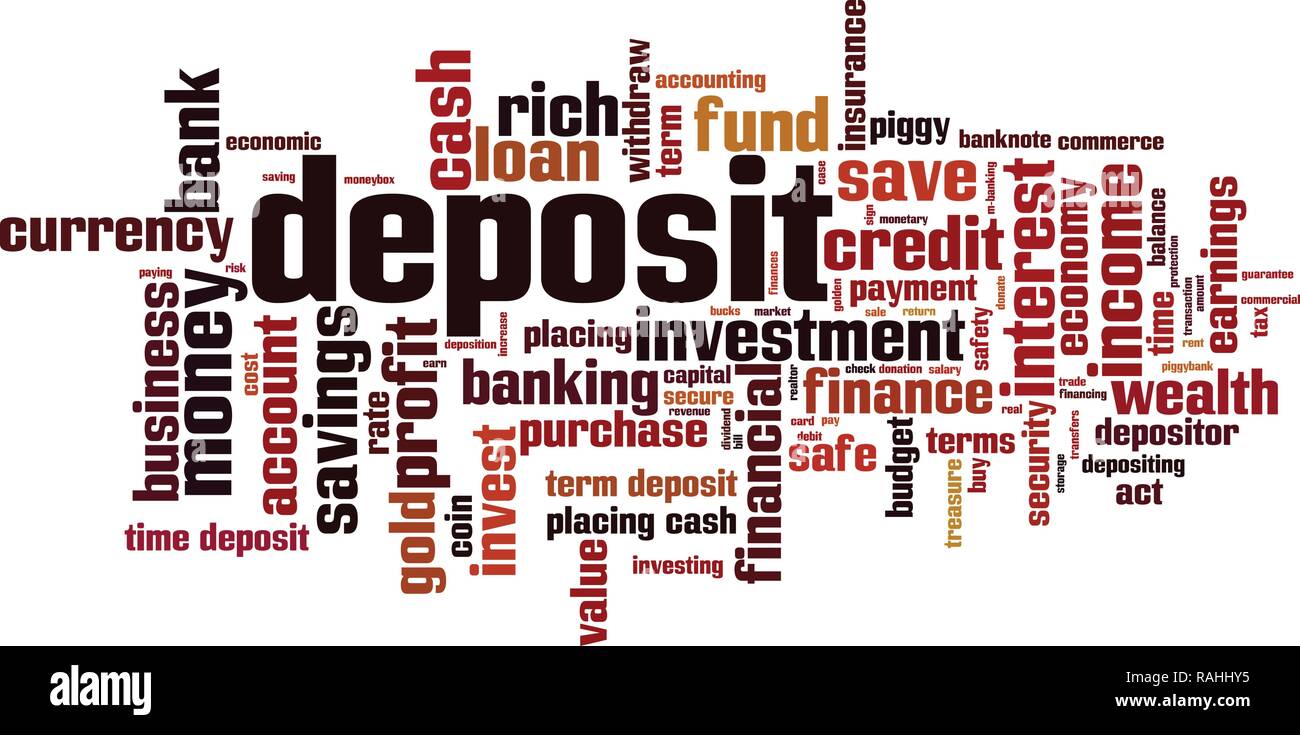 Deposit word cloud concept. Vector illustration Stock Vector Image ...