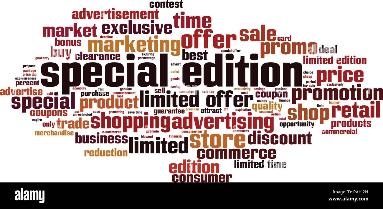 Special edition word cloud concept. Vector illustration Stock Vector ...