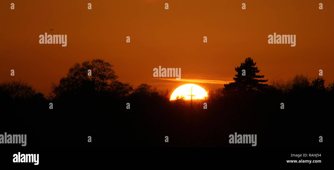 Sunset over Woolton Hill Stock Photo - Alamy