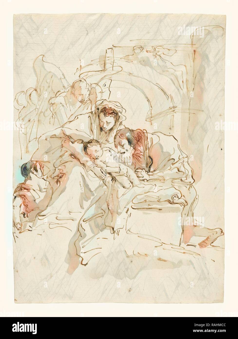 The Holy Family With Angels Before An Arch Giovanni Battista Tiepolo