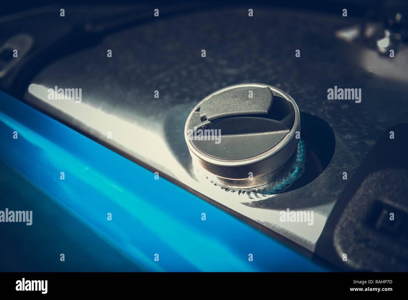 Diesel Semi Truck Tank Cup Closeup. Transportation Industry Stock Photo ...