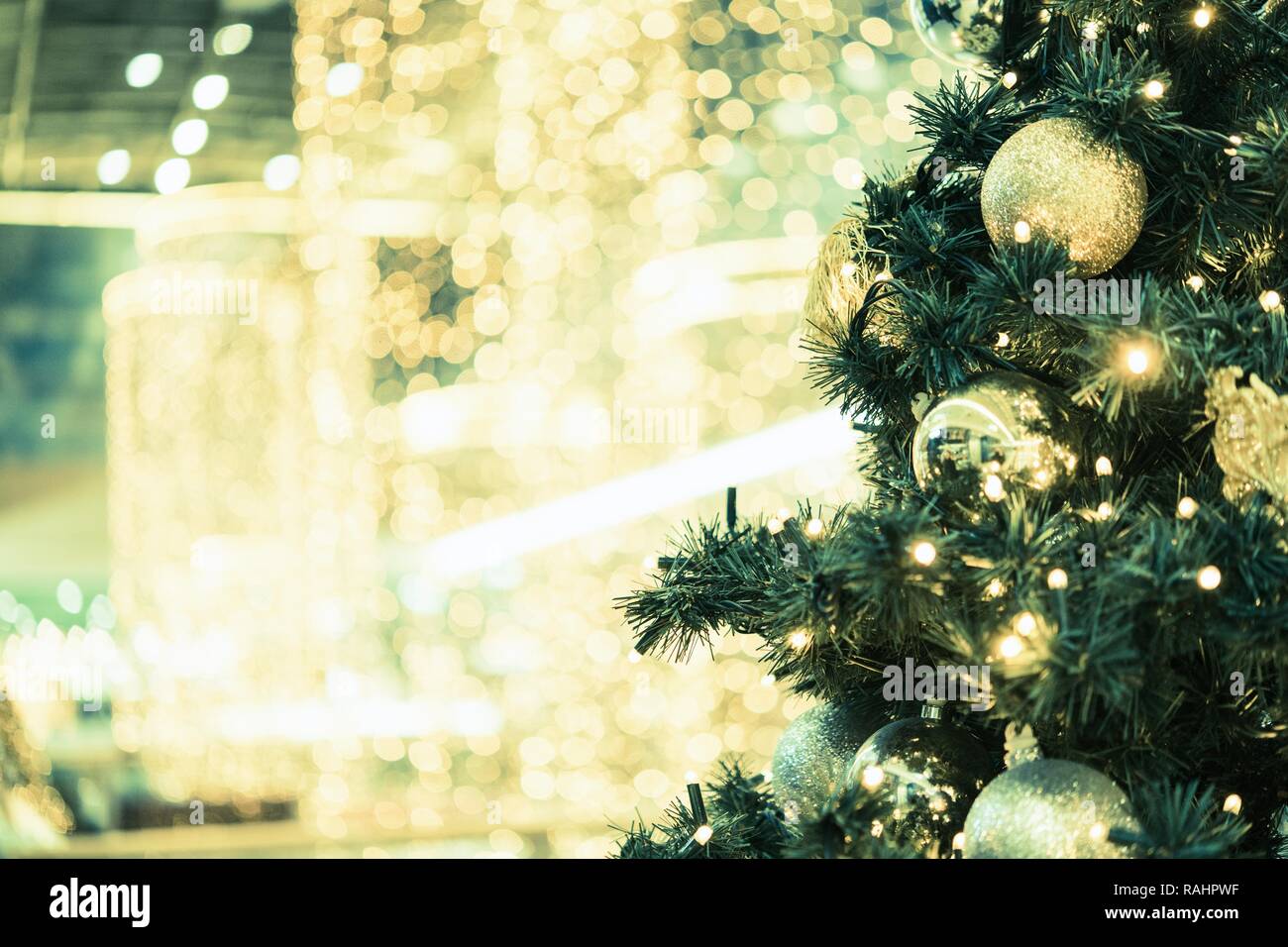 Holidays Christmas Tree with Left Side Copy Space Stock Photo - Alamy