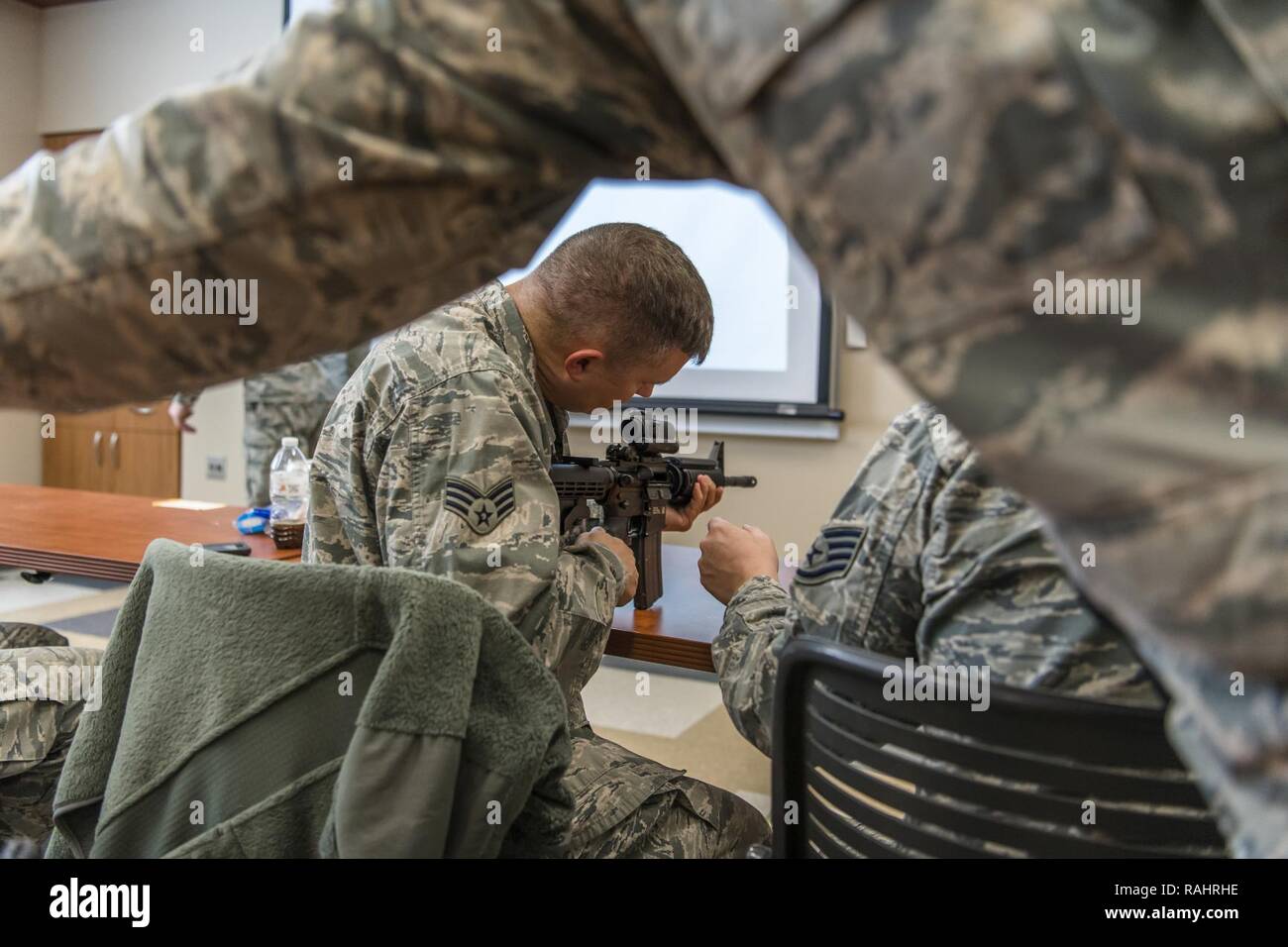 Airmen from the 110th Attack Wing, Battle Creek, Mich. receive ...