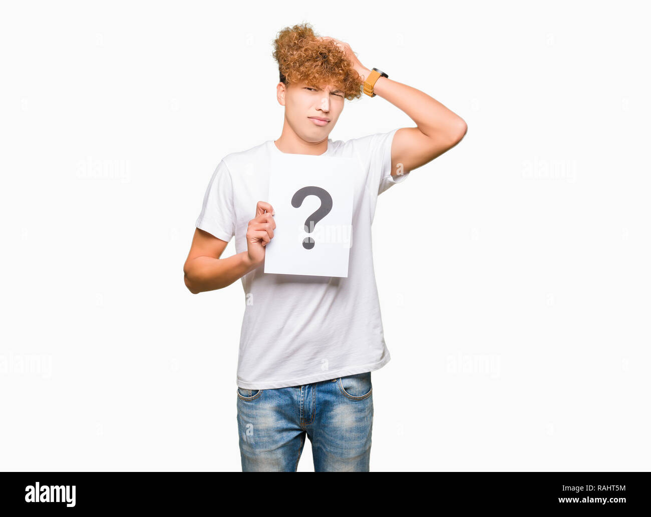 Confused sad question mark hi-res stock photography and images - Alamy