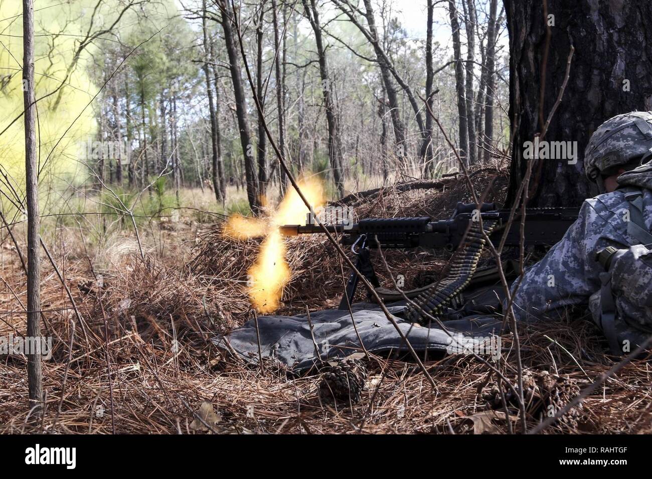 A student of the XVIII Airborne Corps and Fort Bragg NCO Academy, lays ...
