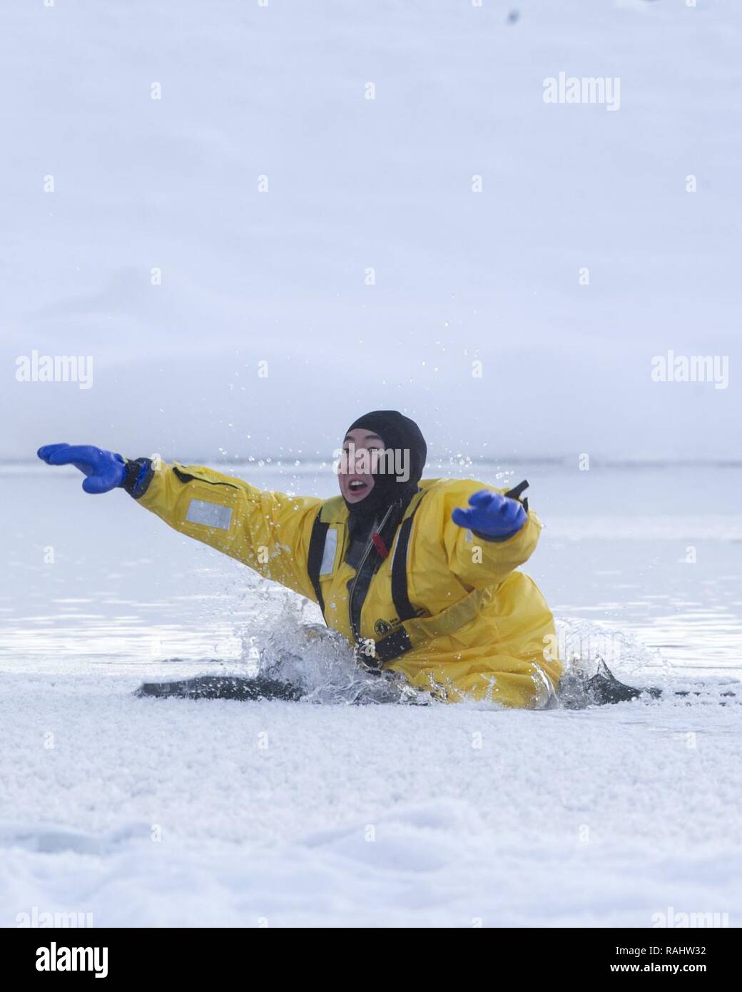 U.S. Air Force Senior Airman Joseph Pyun, a fire protection specialist ...