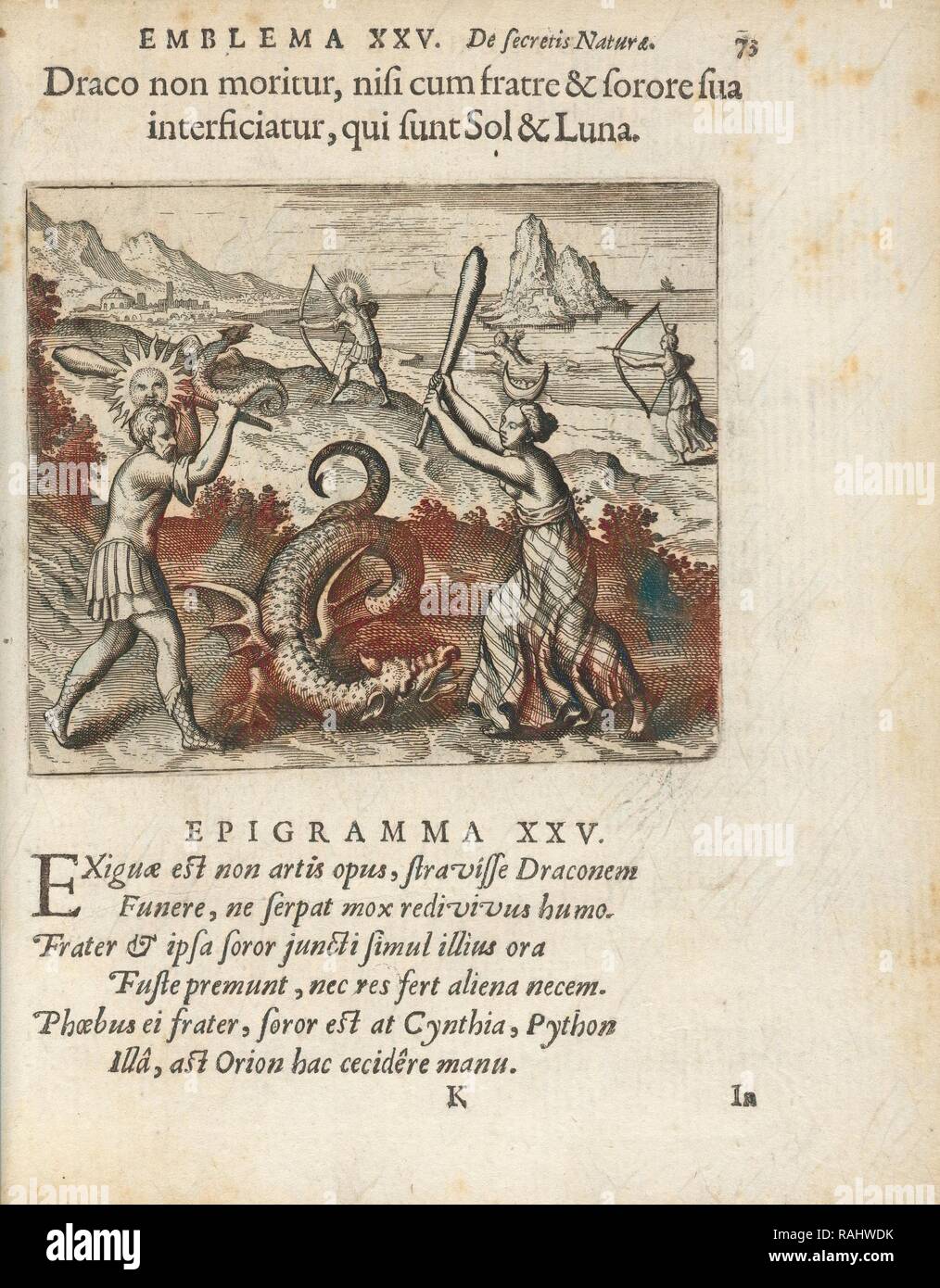 Emblema XXV: Draco non moritur, nisi cum fratre and sorore sua ...