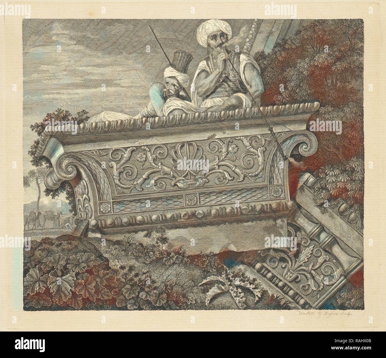 The front and profile of a capital of the pilasters of the Temple of ...