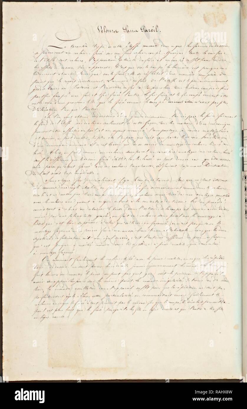 French textile manuscript, ca. 1820, This manuscript, an instruction ...