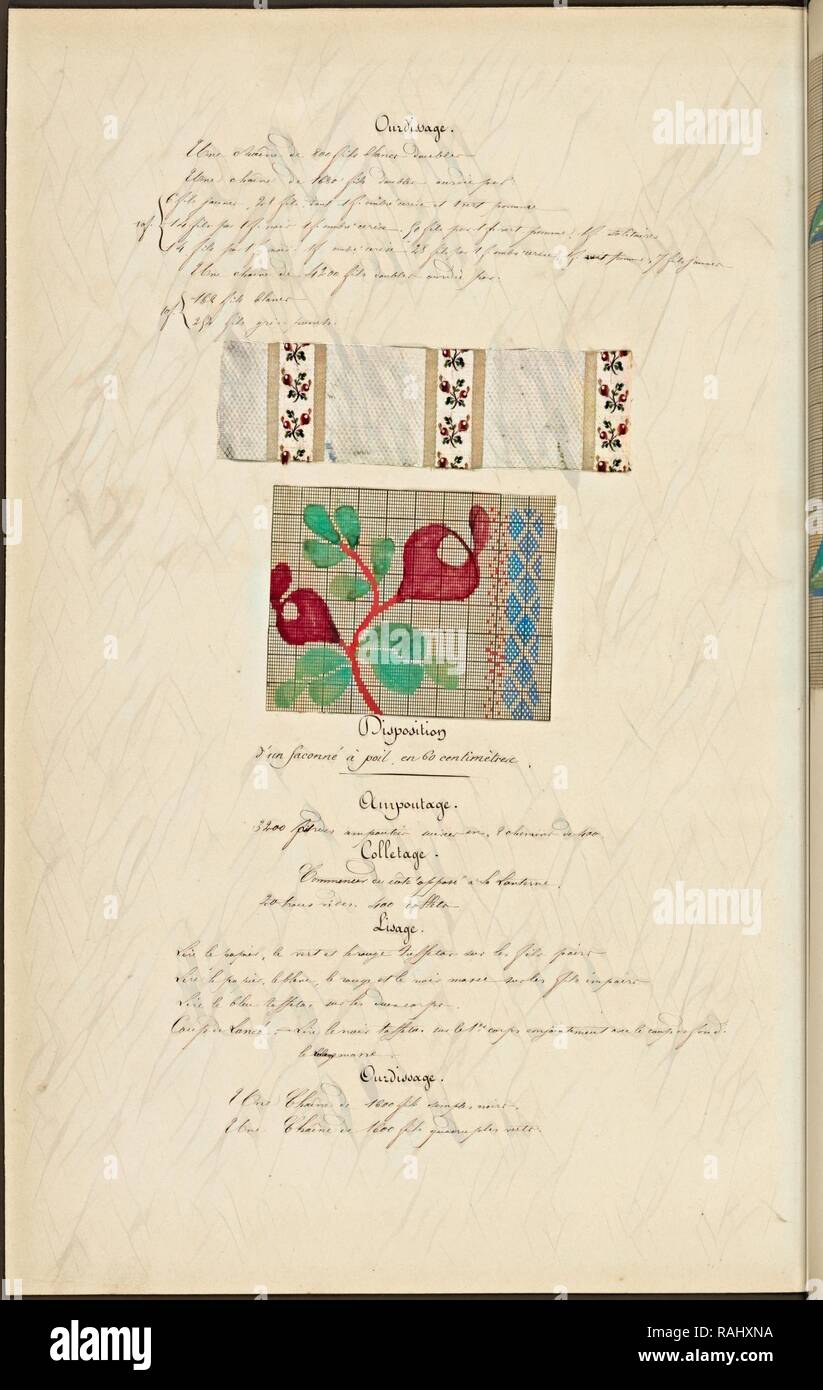 French textile manuscript, ca. 1820, This manuscript, an instruction ...