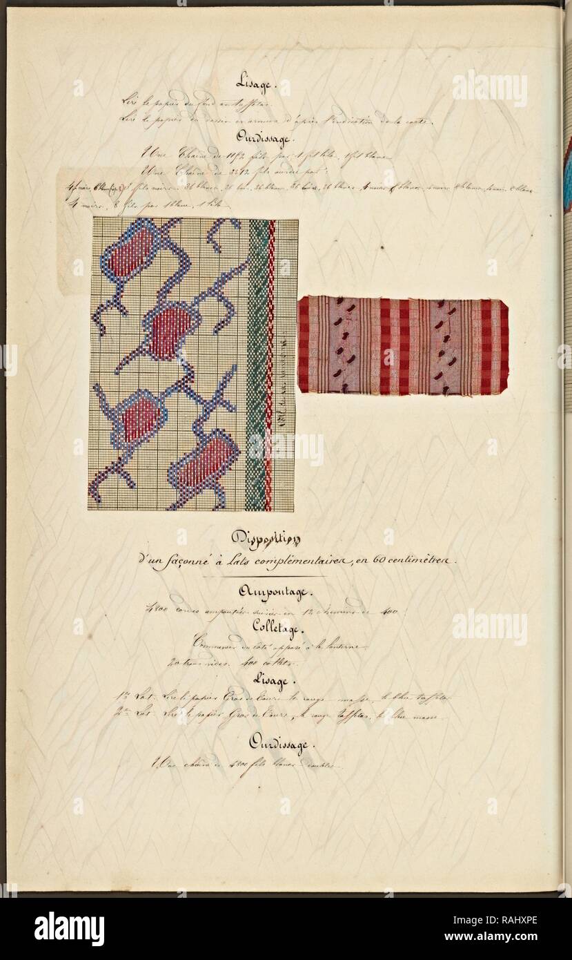 French textile manuscript, ca. 1820, This manuscript, an instruction ...