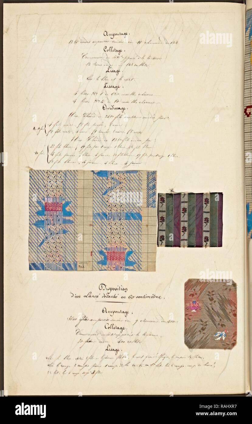 French textile manuscript, ca. 1820, This manuscript, an instruction ...