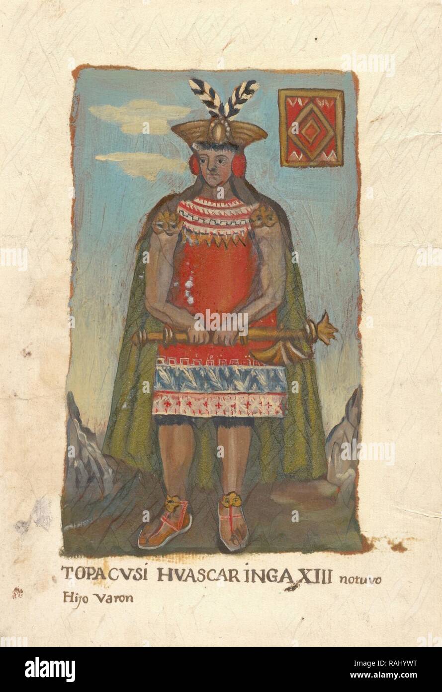 Portraits of Inca kings and an Inca queen, oil on vellum, not before ...