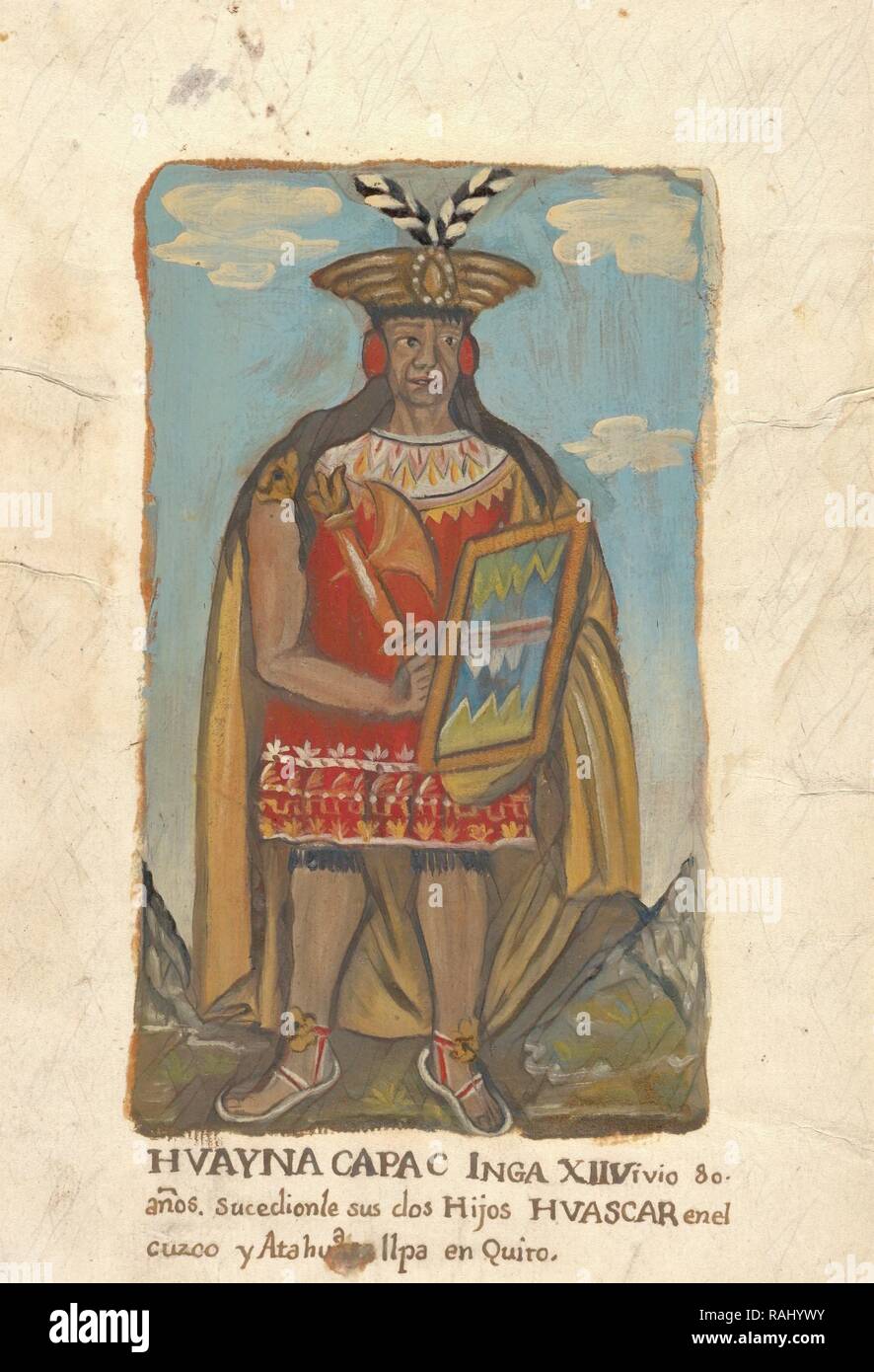 Portraits of Inca kings and an Inca queen, oil on vellum, not before ...