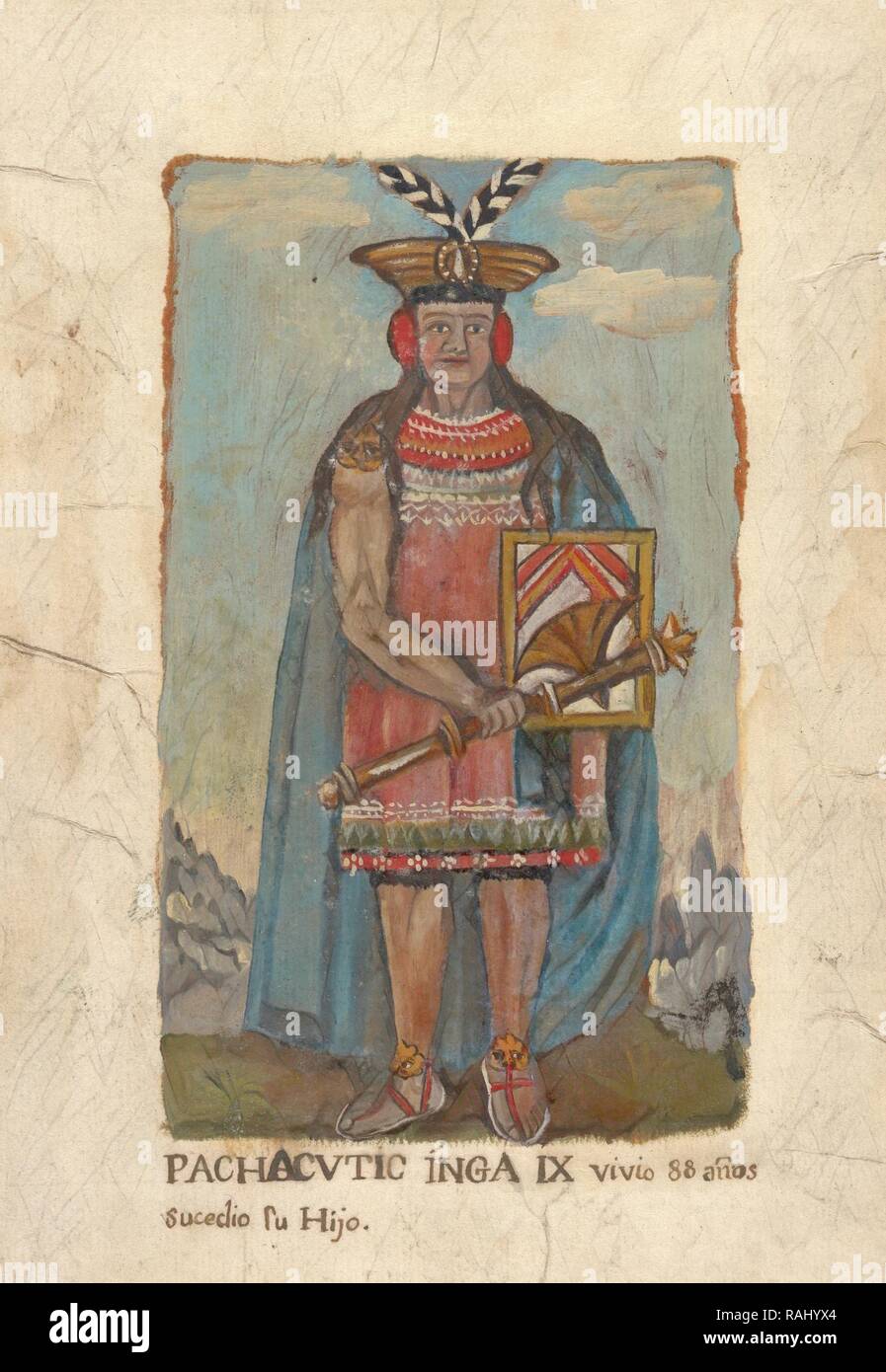 Portraits of Inca kings and an Inca queen, oil on vellum, not before ...