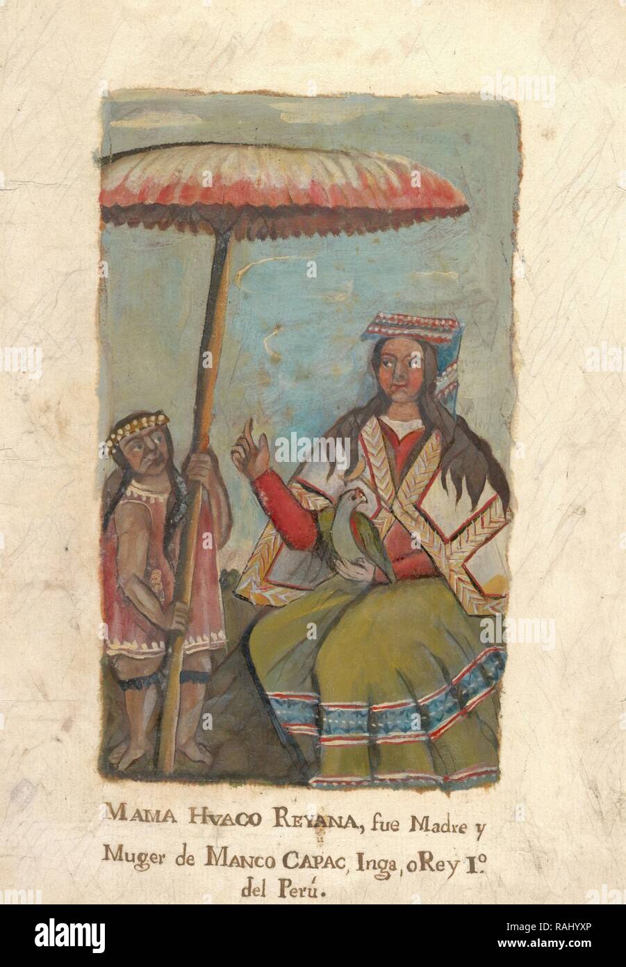 Portraits of Inca kings and an Inca queen, oil on vellum, not before ...