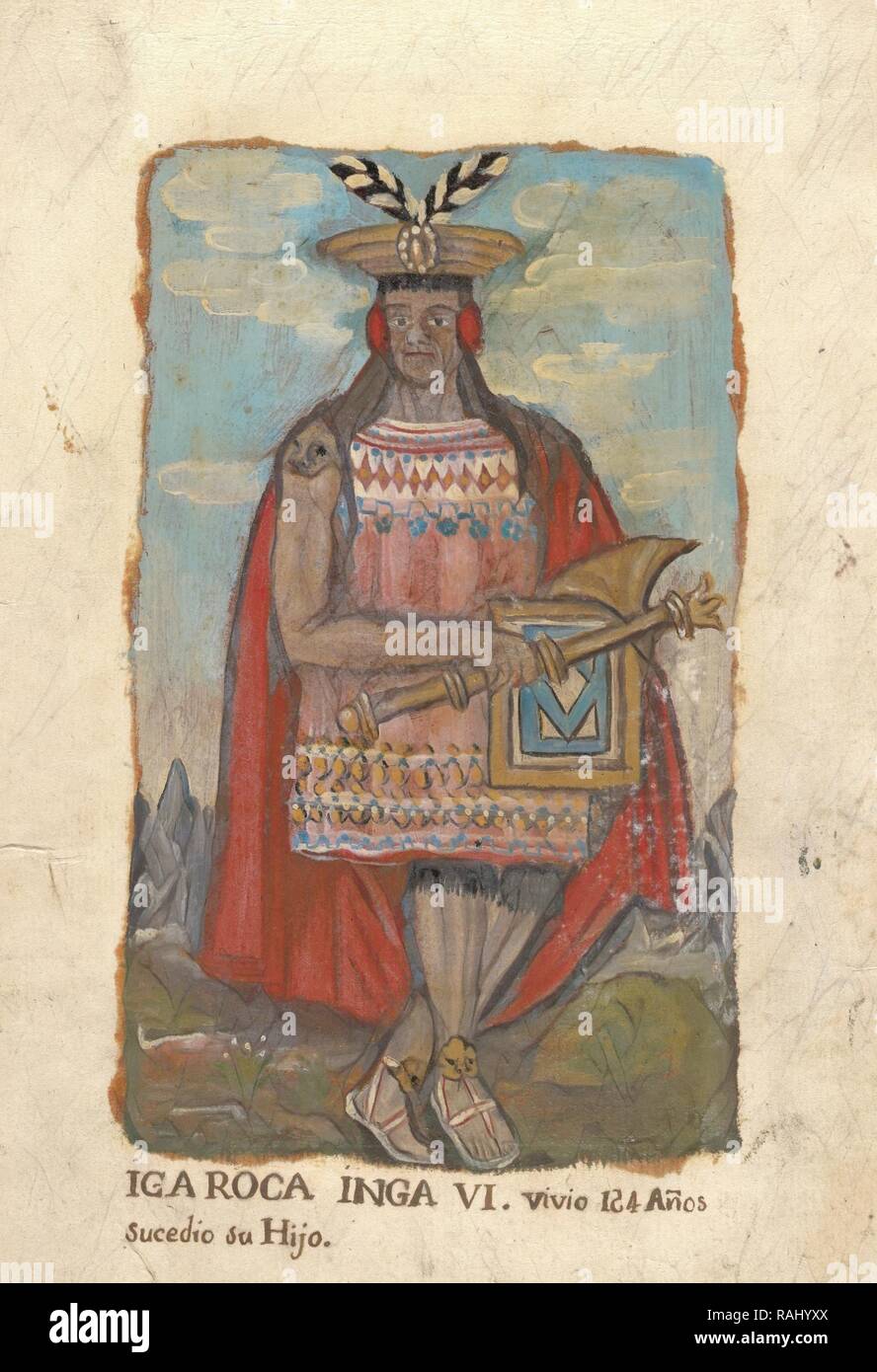 Portraits of Inca kings and an Inca queen, oil on vellum, not before ...