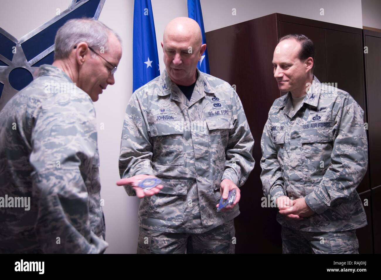 Col. Jay Johnson, 403rd Maintenance Group commander, presents Maj. Gen ...