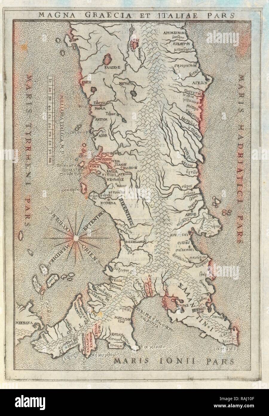 Map of Greece and Italy, Sicilia et magna Graecia, siue, Historiae ...