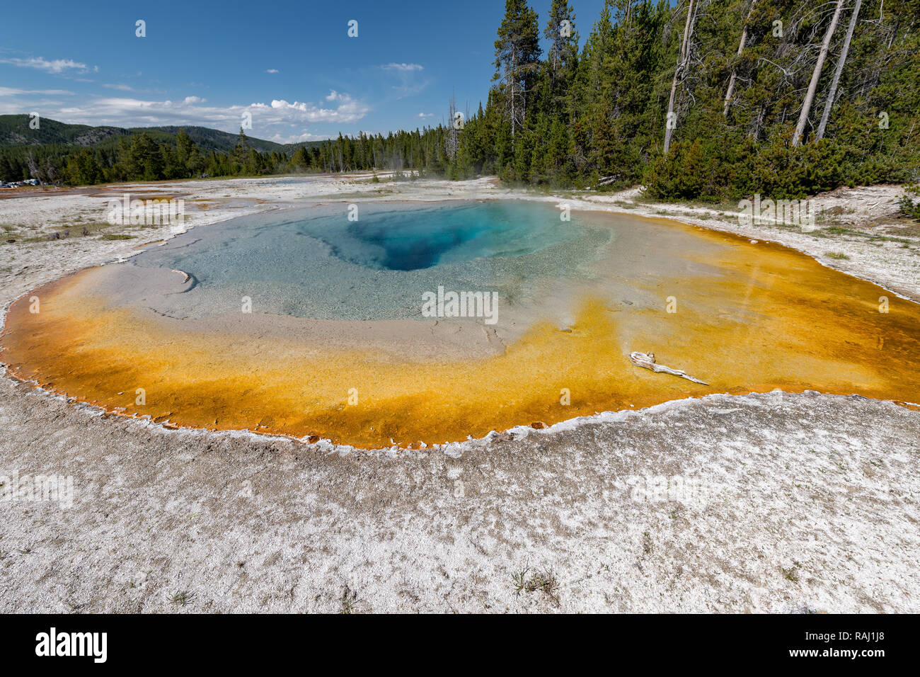 Colorful Hot Springs in Biscuit Basin in Yellowstone National Park ...
