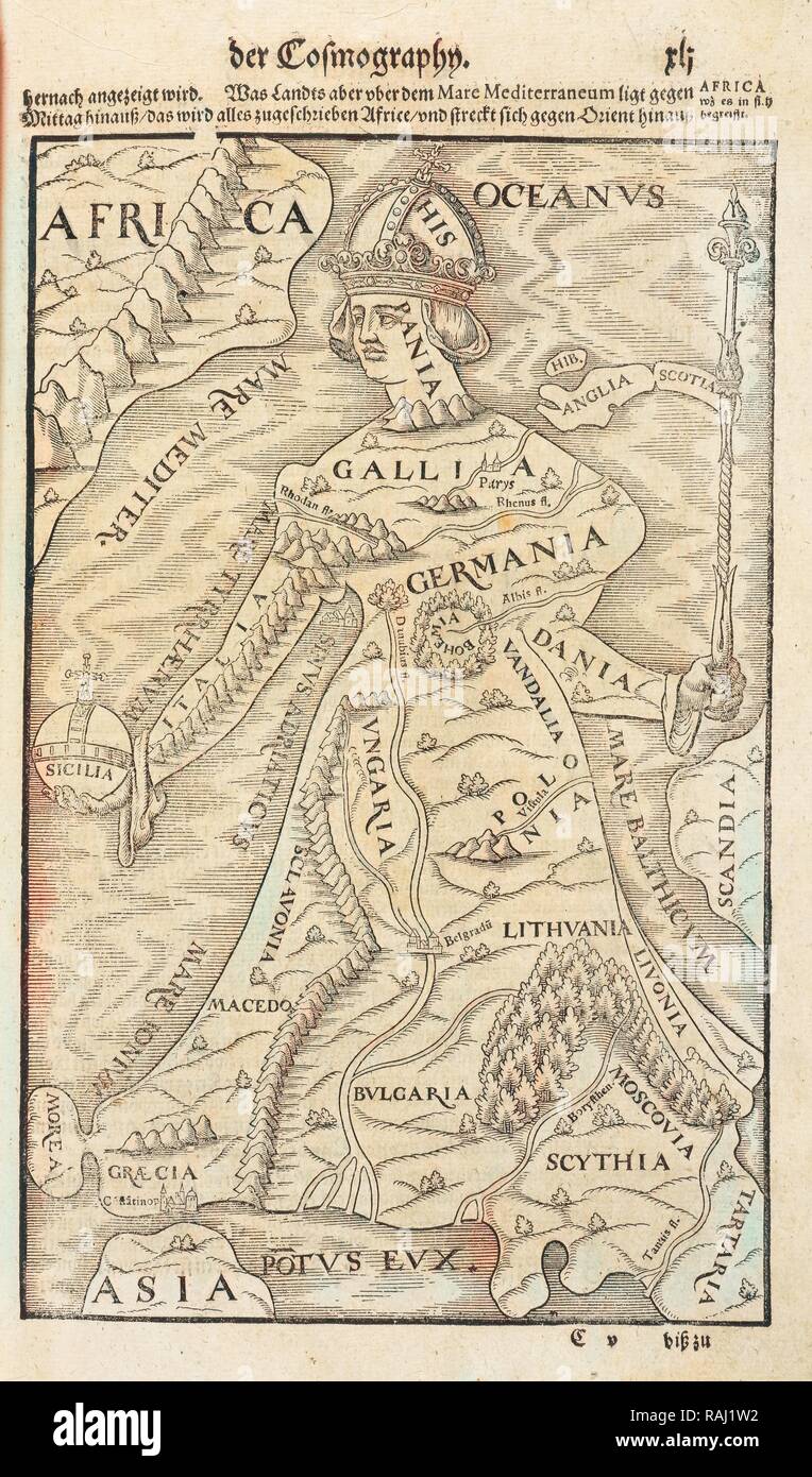 Map showing Germania, with adjacent countries and land masses ...