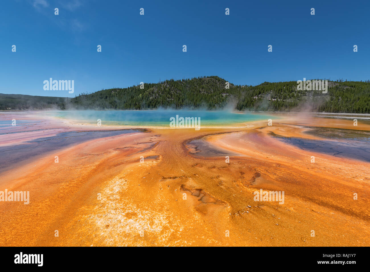 Grand Prismatic Spring. Hot springs. Yellowstone National Park. Wyoming ...