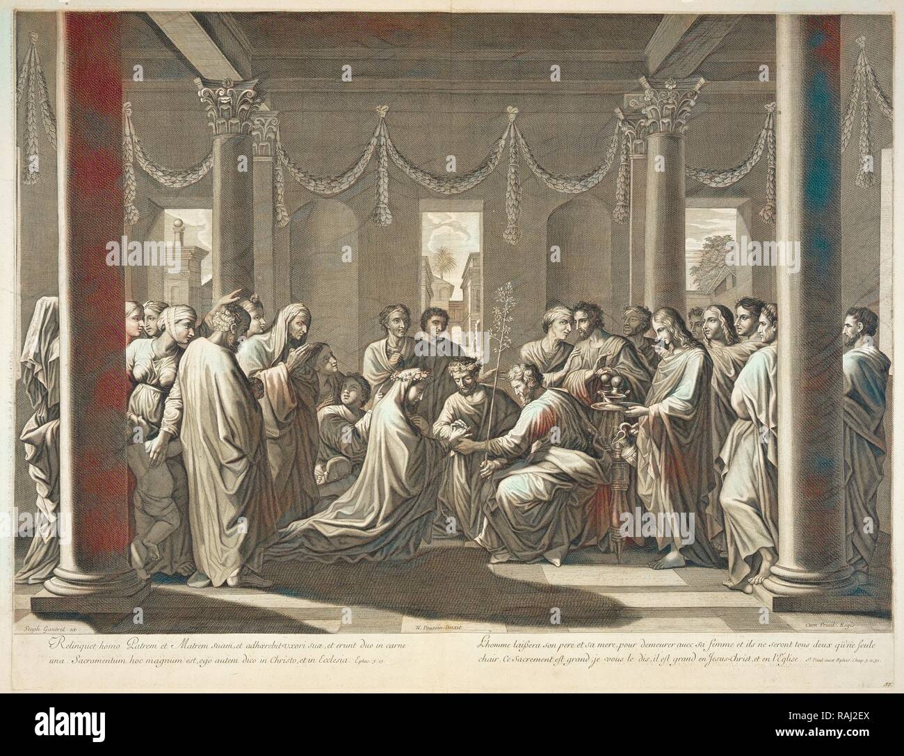 Marriage, print after paintings by Nicolas Poussin, Gantrel, Etienne ...