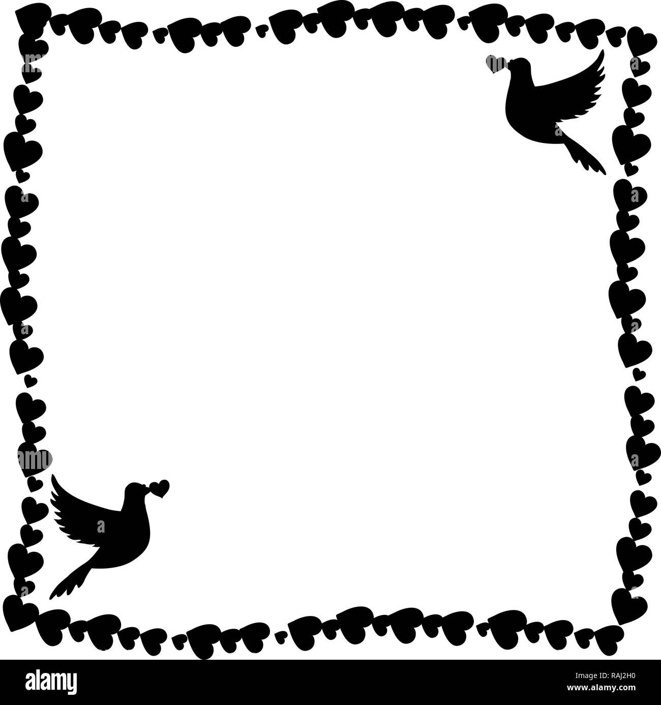 Valentines Day Clip Art Borders Black And White