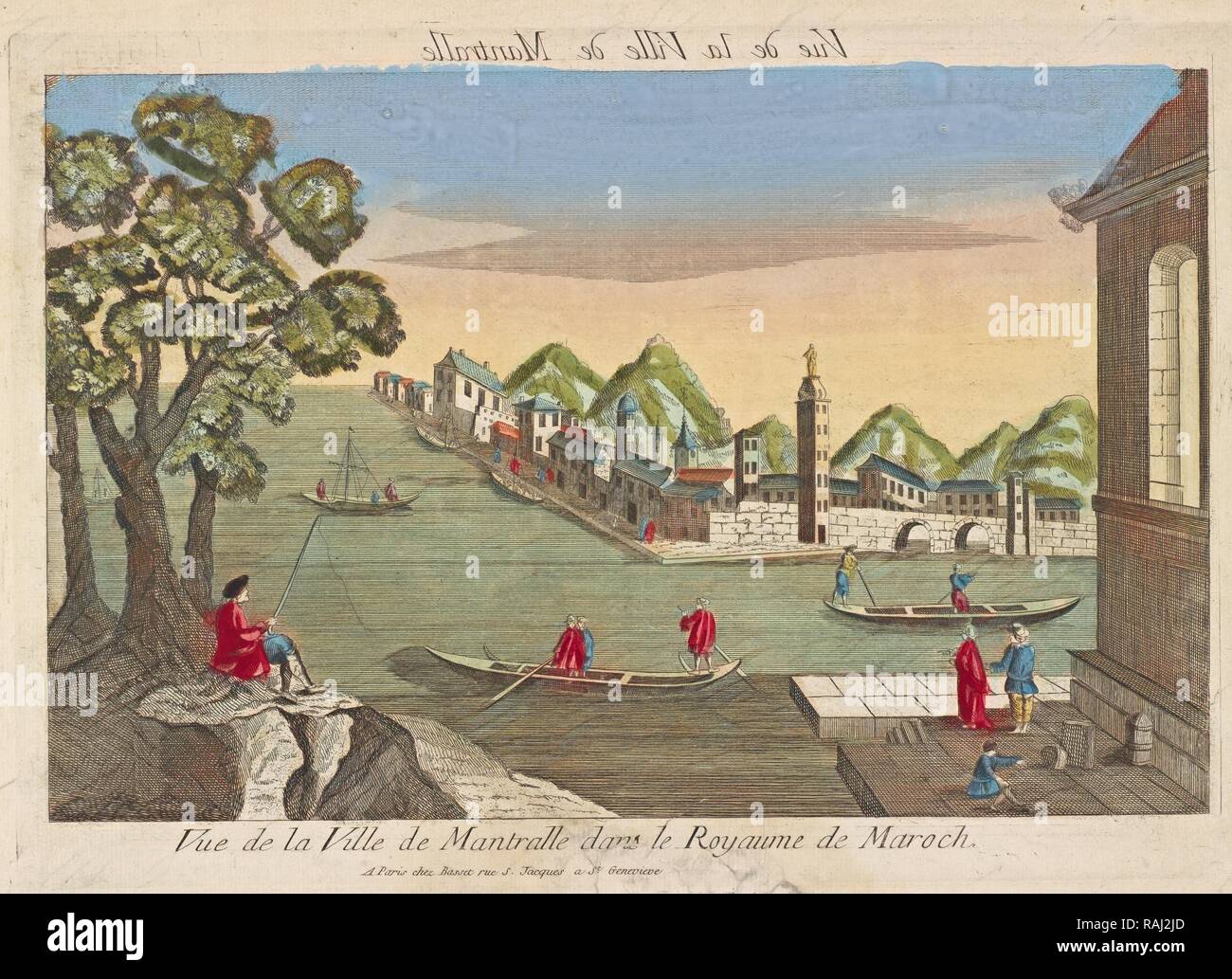 Vue de la Ville de Mantralle dans le Royaume de Maroch, African vues d ...