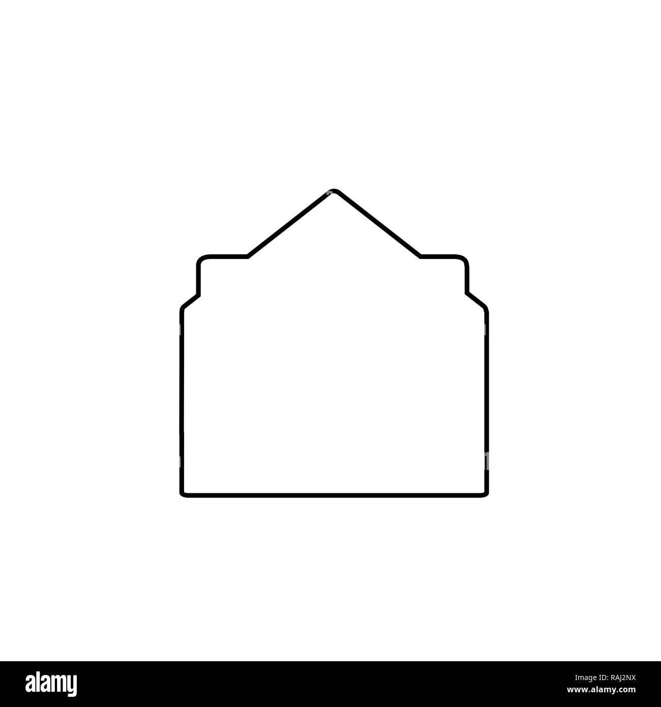 Black outline icon silhouette of open envelope with document on white ...