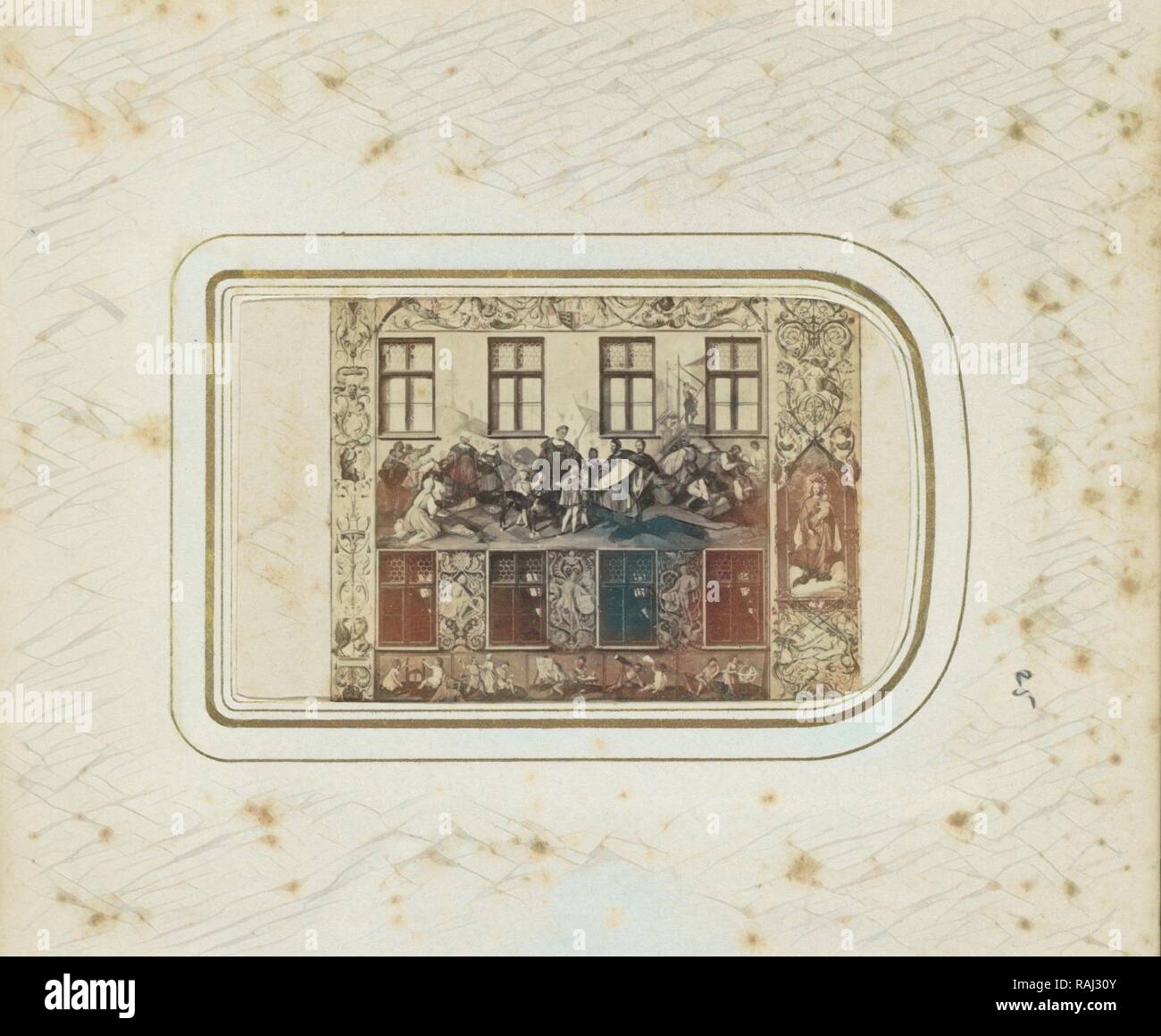 Fresco on a façade of the former home of Hans Jakob Fugger in Augsburg ...