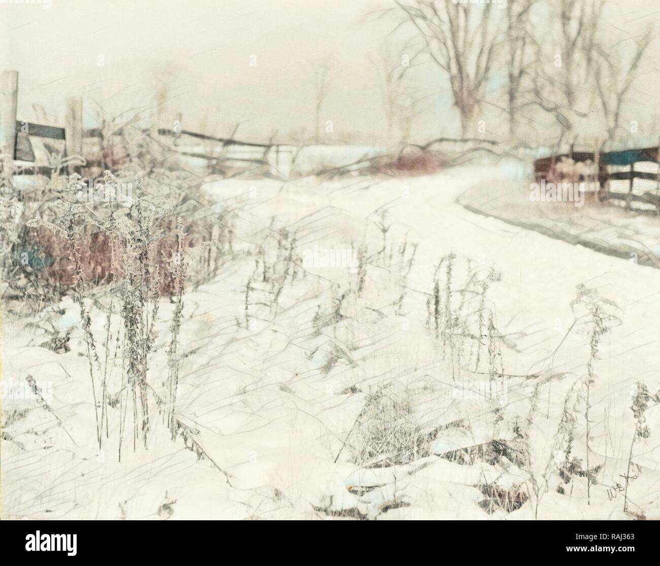 Winter landscape in the countryside, William B. Post, 1857 – 1921, c ...