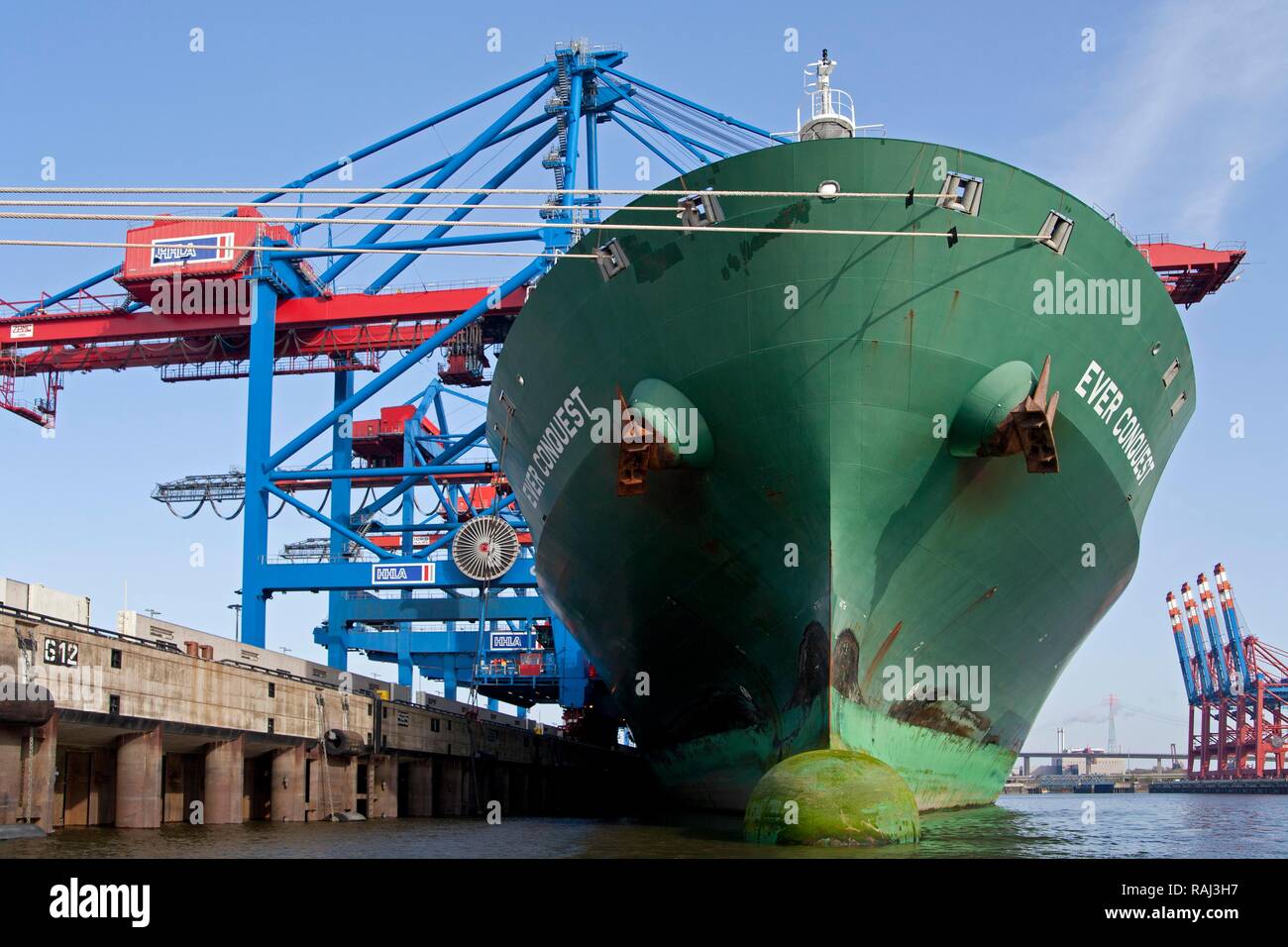 Burchardkai Container Terminal, Port of Hamburg, Hamburg Stock Photo ...